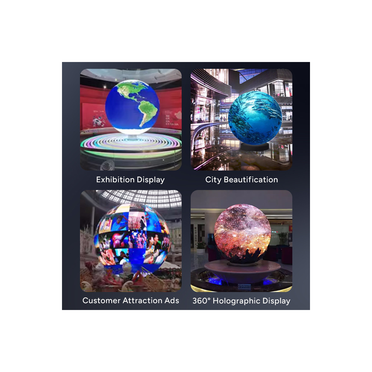 Z50 360 Degree Ball LED Sphere Screen 50cm Diameter Spherical Earth ...
