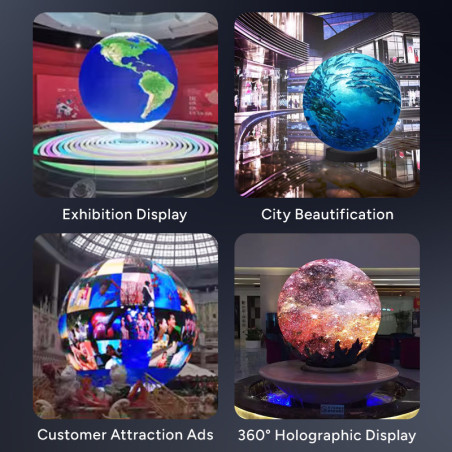 Z50 360 Degree Ball LED Sphere Screen 50cm Diameter Spherical Earth ...